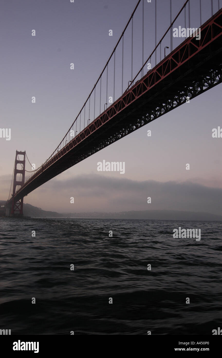 Golden Gate Bridge Alcatraz Prison San Francisco Bay at sunrise ...