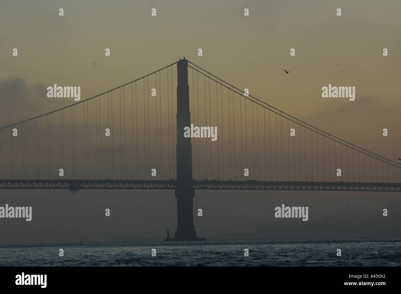 Golden Gate Bridge Alcatraz Prison San Francisco Bay at sunrise ...