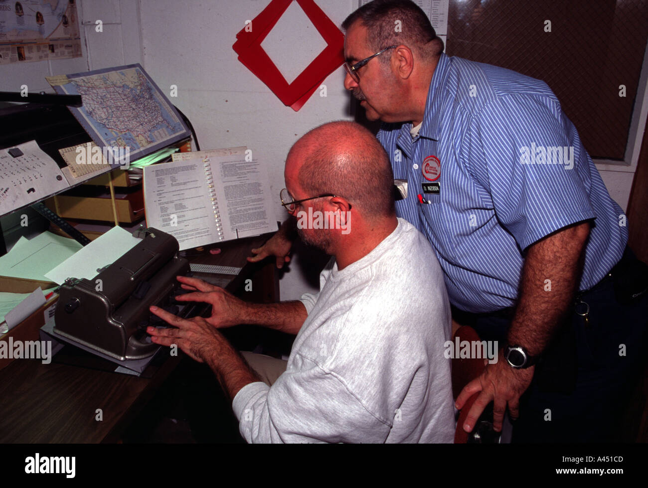 Prison work program Inmate typing Braille. Nebraska State Penitentiary ...