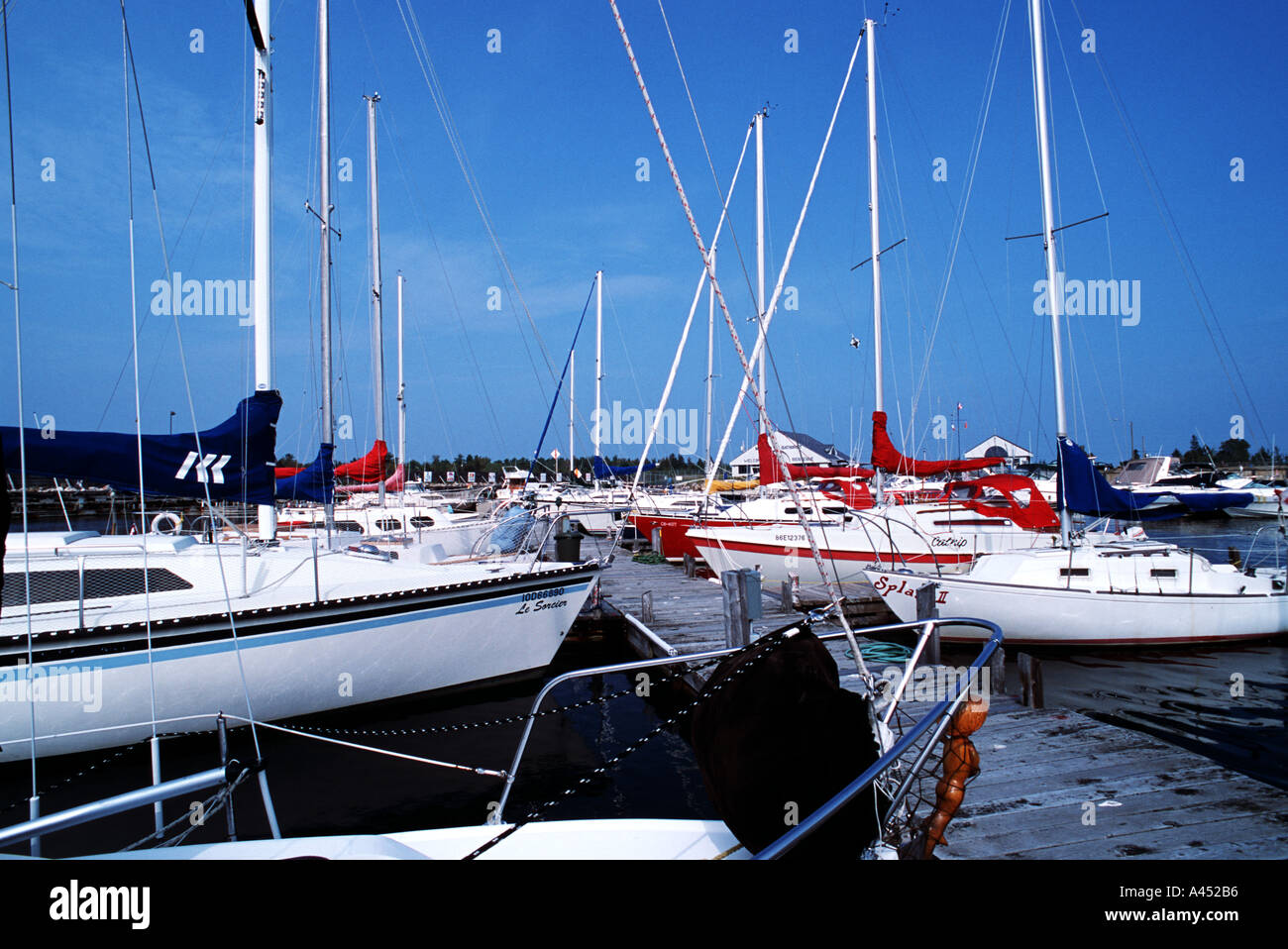 sailboats at pier in Bathurst New Brunswick Canada Stock Photo - Alamy