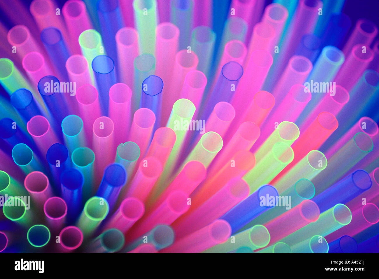 Colored Plastic Drinking Straws closeup, macro Stock Photo - Alamy