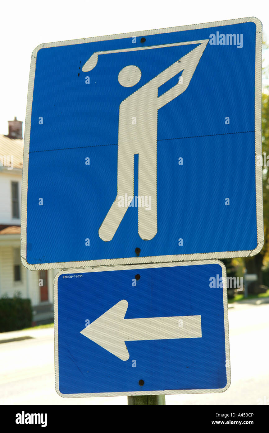 AJD53558, MD, Maryland, golf course, road sign Stock Photo - Alamy