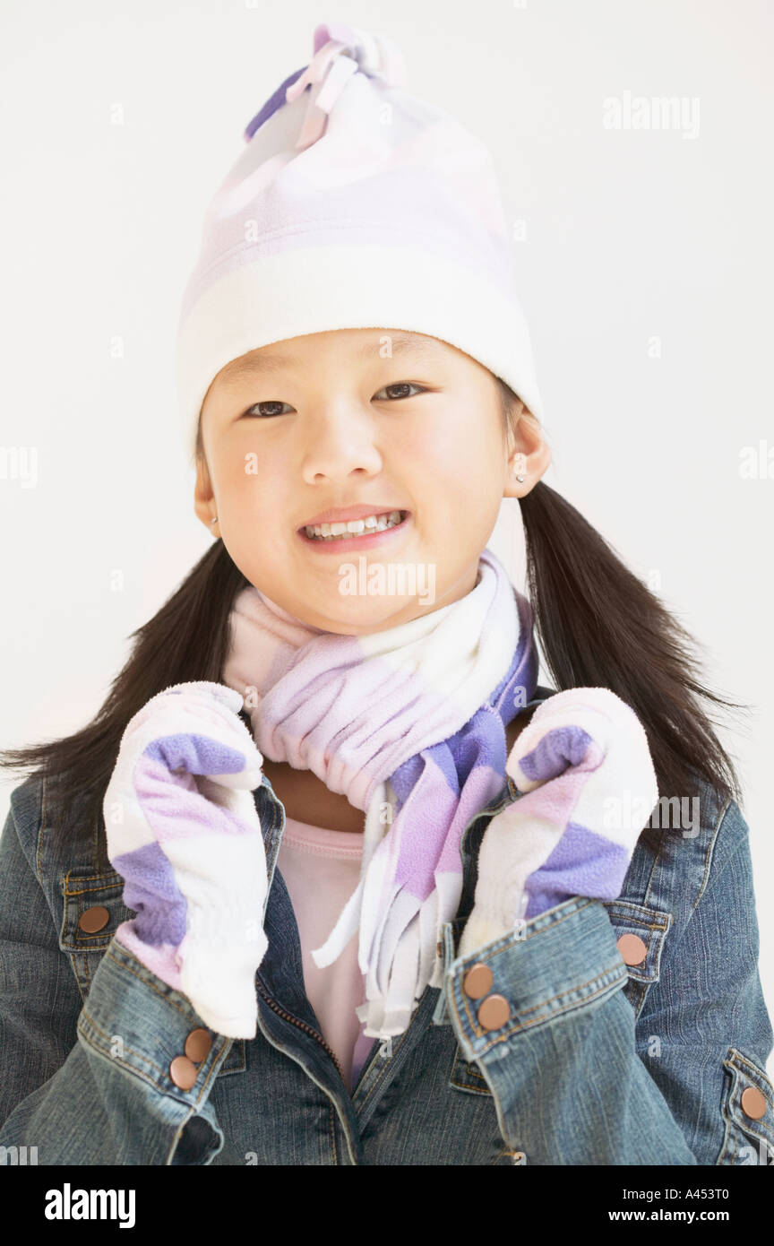 Girl wearing warm clothes Stock Photo - Alamy