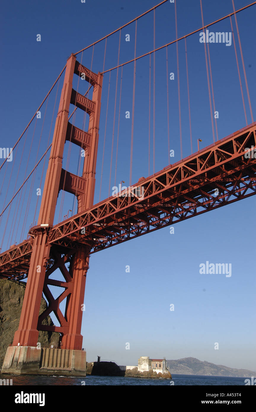 Golden Gate Bridge Alcatraz Prison San Francisco Bay California United ...