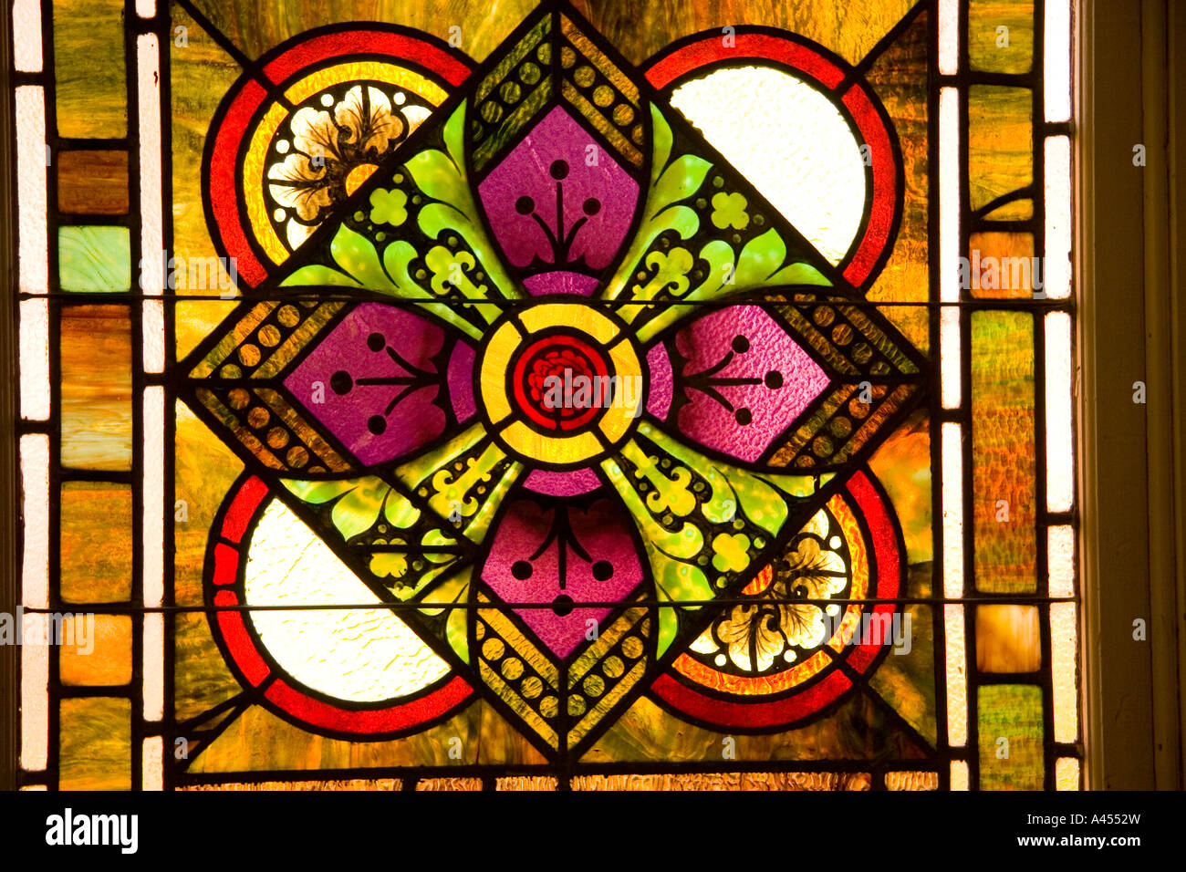Section of Colorful stained glass window Stock Photo - Alamy