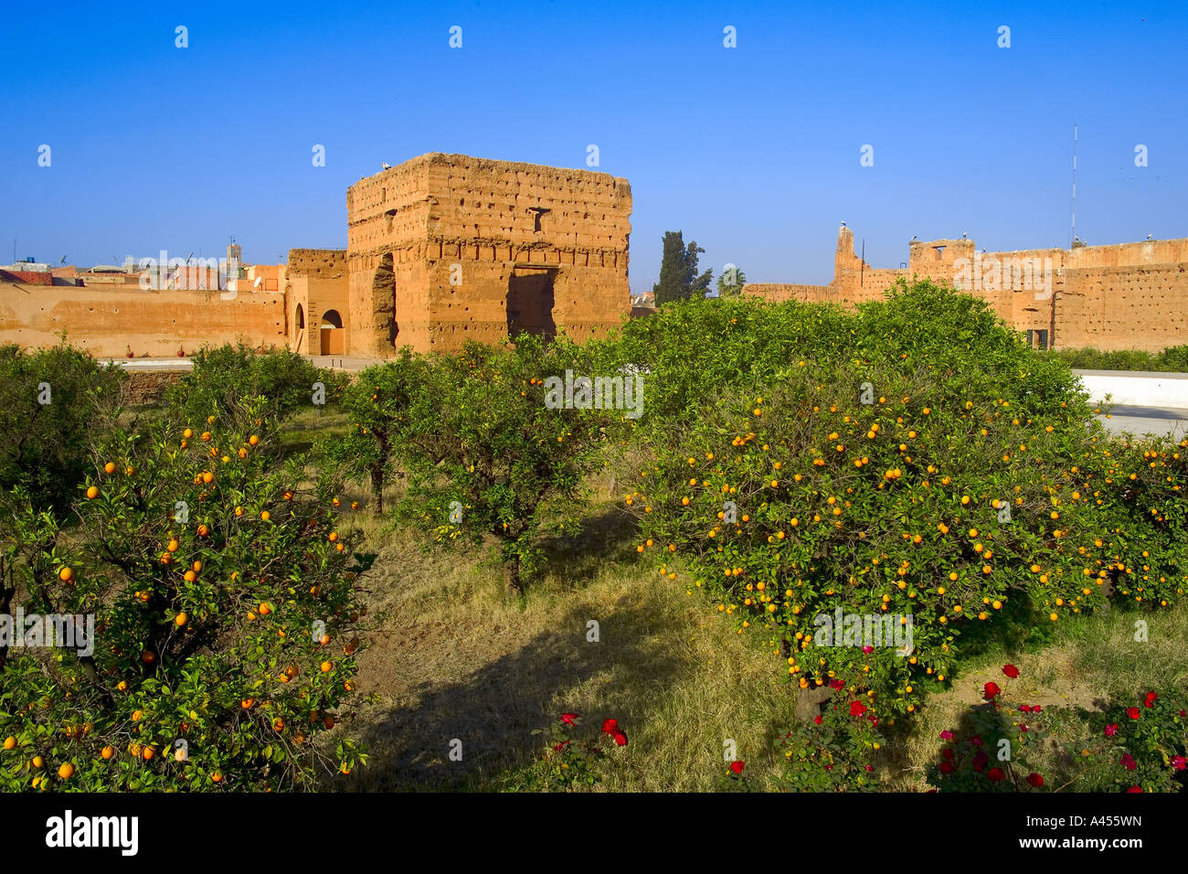 El Badi palace Marrakech Morocco Stock Photo - Alamy