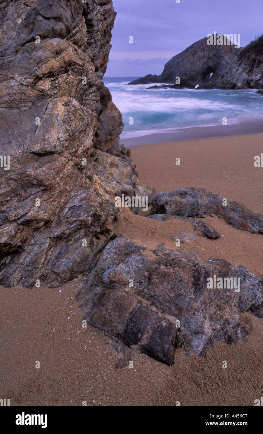 Zipolite beach after sunset, Oaxacan coast. Mexico Stock Photo - Alamy