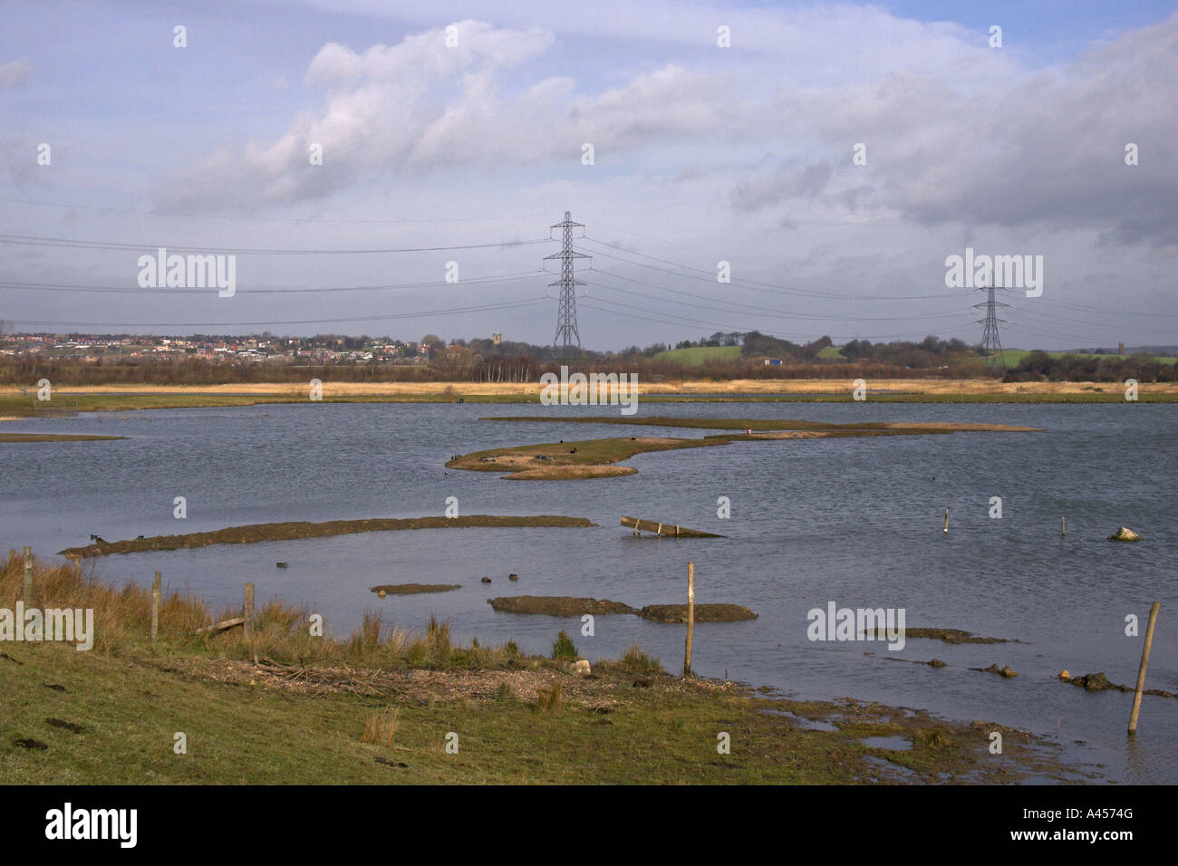 View across the Mere at RSPB Old Moor Wetlands Centre, Dearne Valley ...