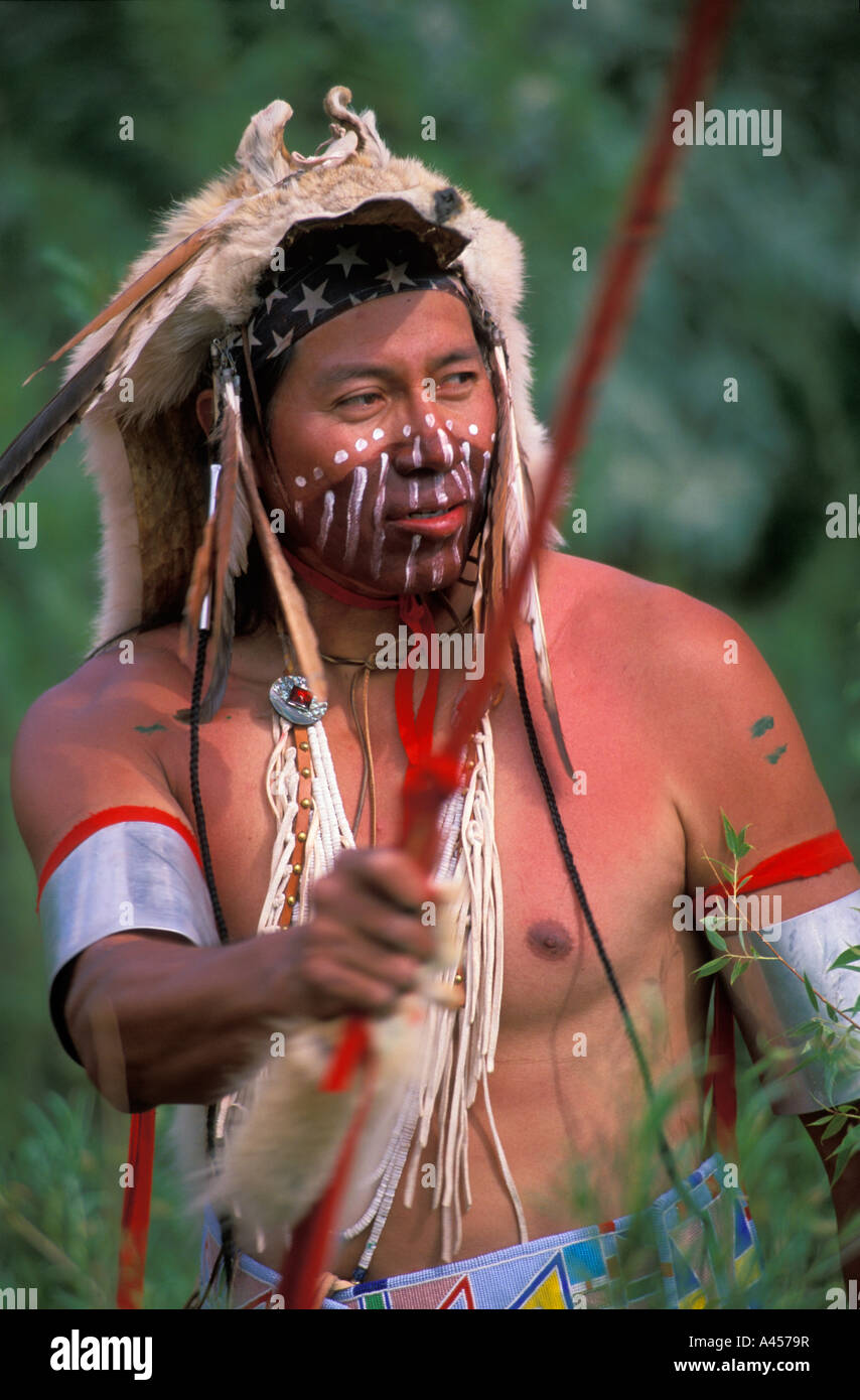 Native from the Crow Indian Reservation during a Powwow celebration ...