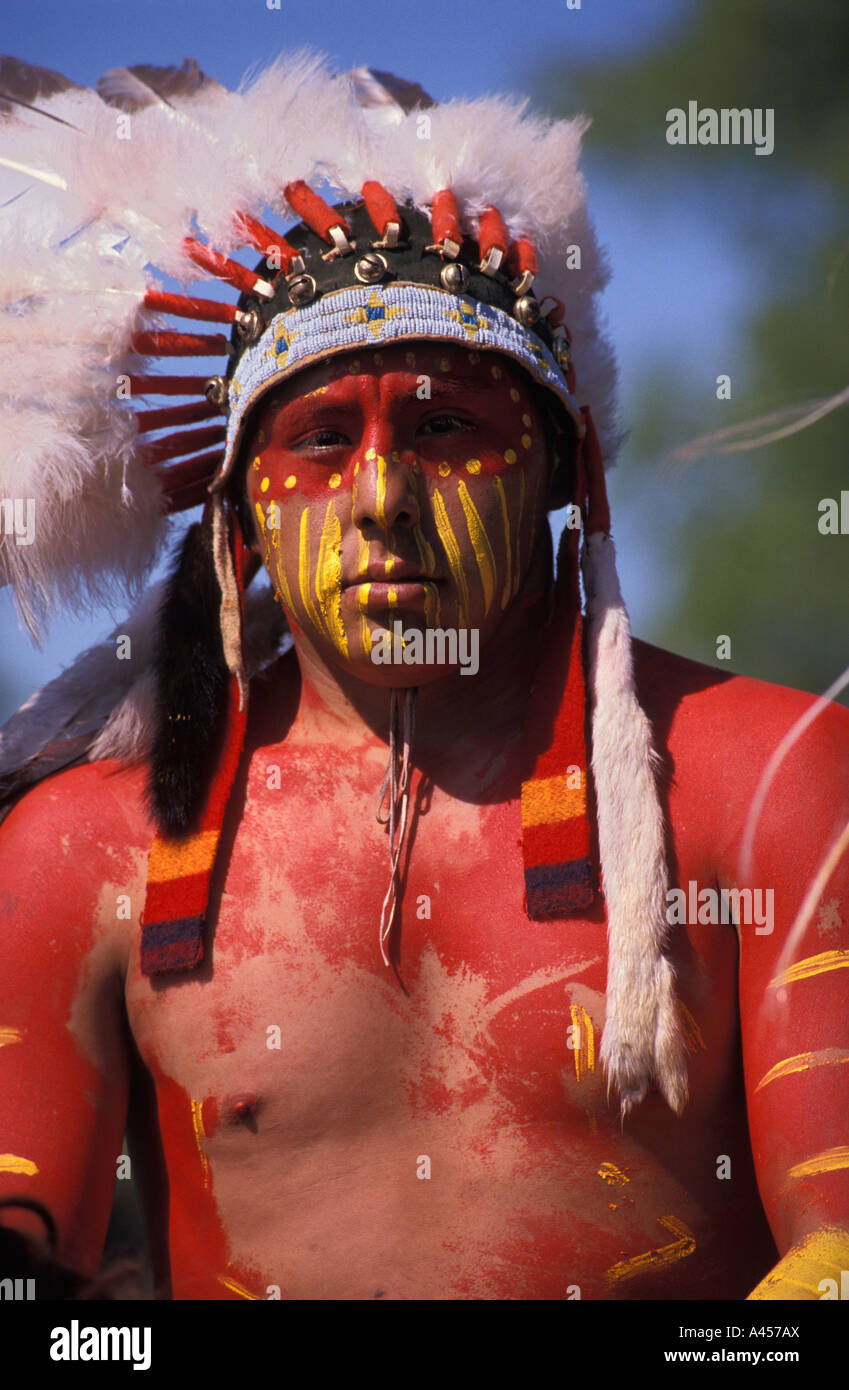 Native from the Crow Indian Reservation during a Powwow celebration in ...