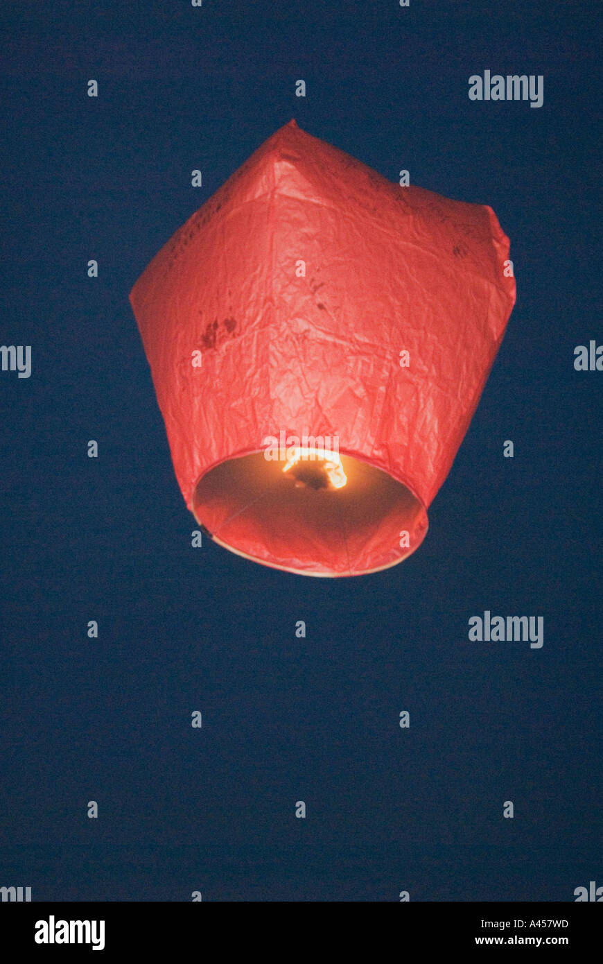Chinese Paper Floating Lantern In Sky Heavenly Lantern Festival Chinese ...