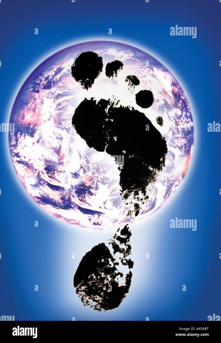 carbon footprint and Earth Stock Photo - Alamy