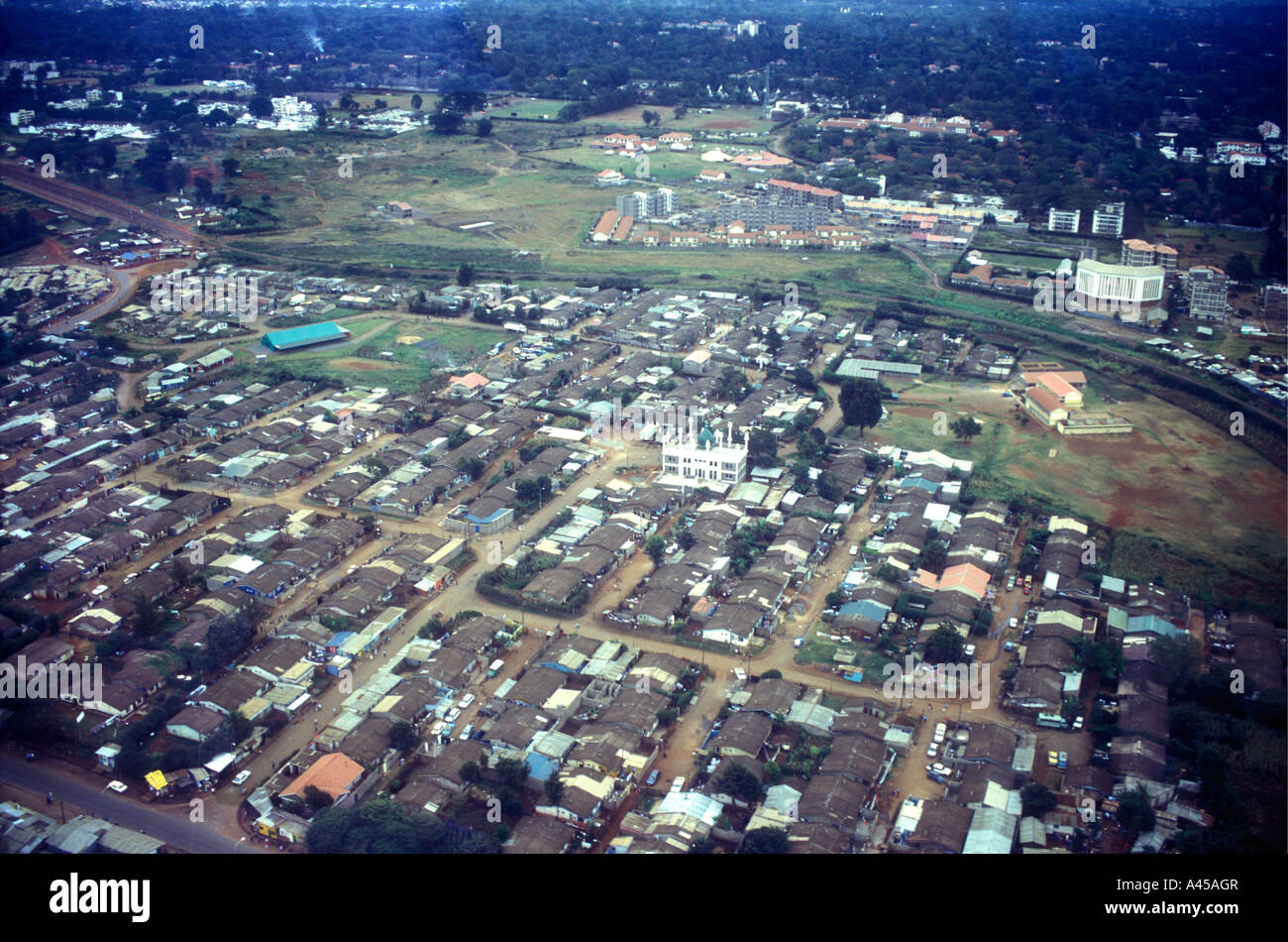 Aerial view of low cost housing south of the city centre Nairobi Kenya ...