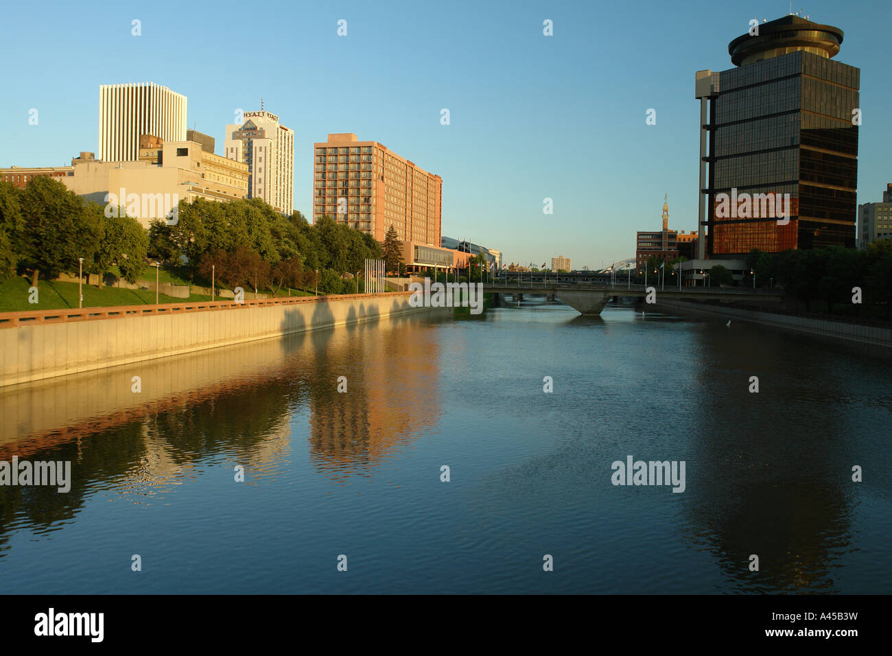 AJD57870, Rochester, NY, New York, Genesee River, downtown skyline ...