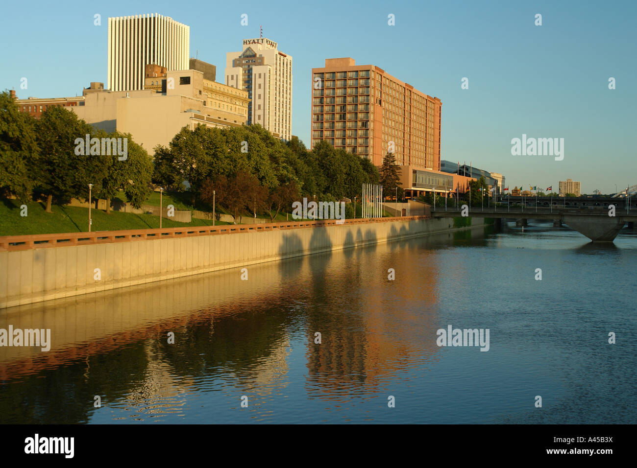 AJD57871, Rochester, NY, New York, Genesee River, downtown skyline ...