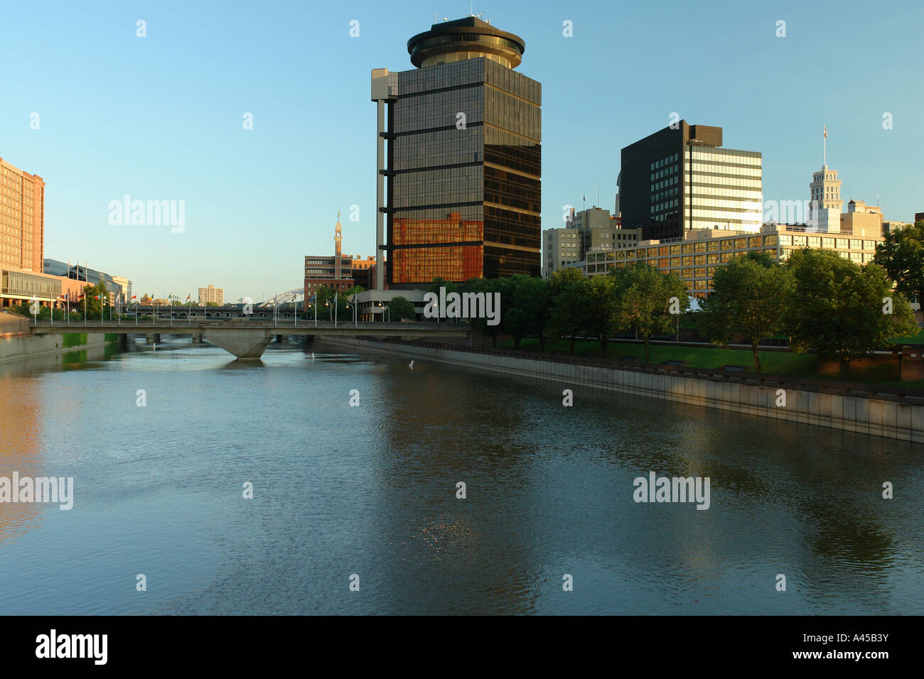 AJD57872, Rochester, NY, New York, Genesee River, downtown skyline ...