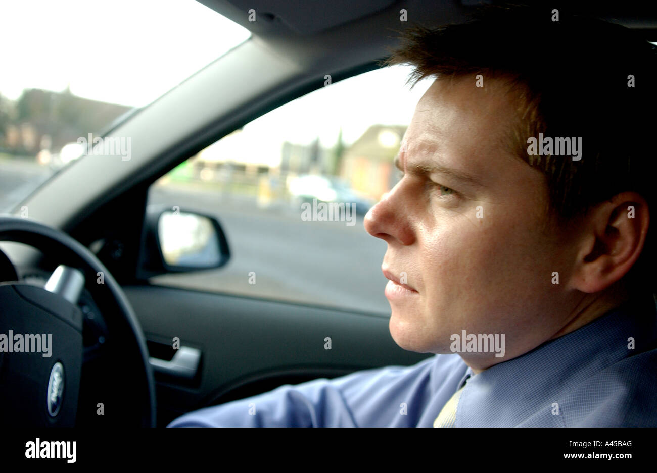 Royalty free photograph of British driver commuting in London UK Stock ...
