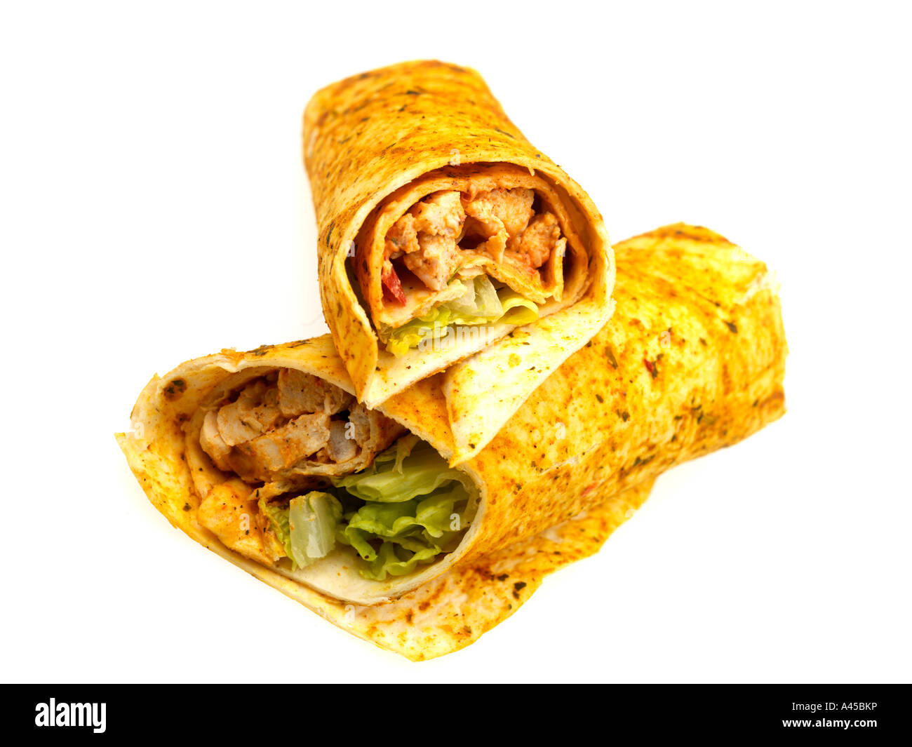Chicken Tikka Wrap Stock Photo - Alamy