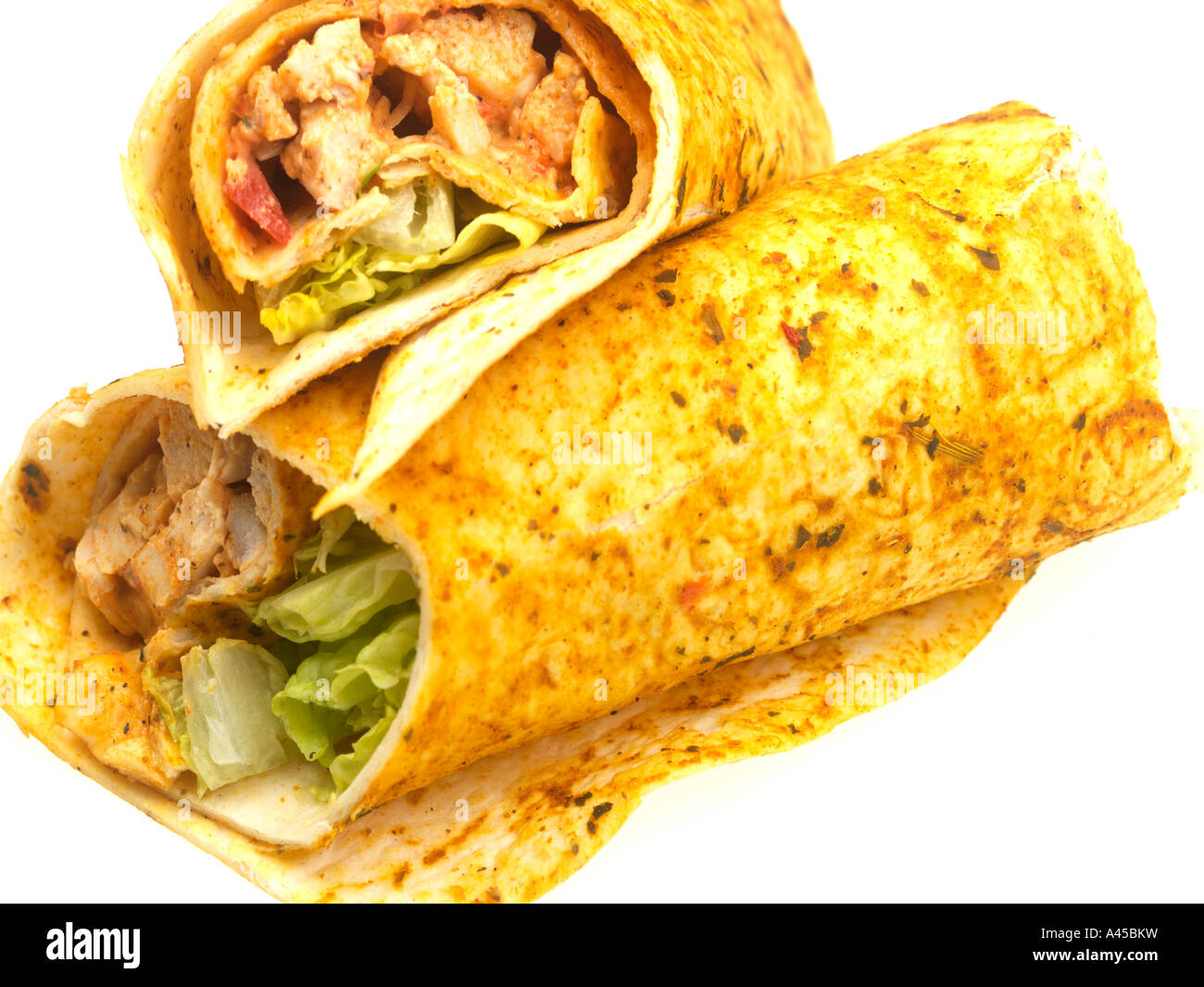 Chicken Tikka Wrap Stock Photo - Alamy