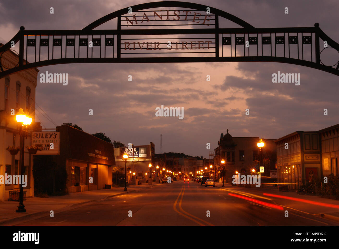 AJD57591, Manistee, MI, Michigan, River Street, Historic Downtown ...