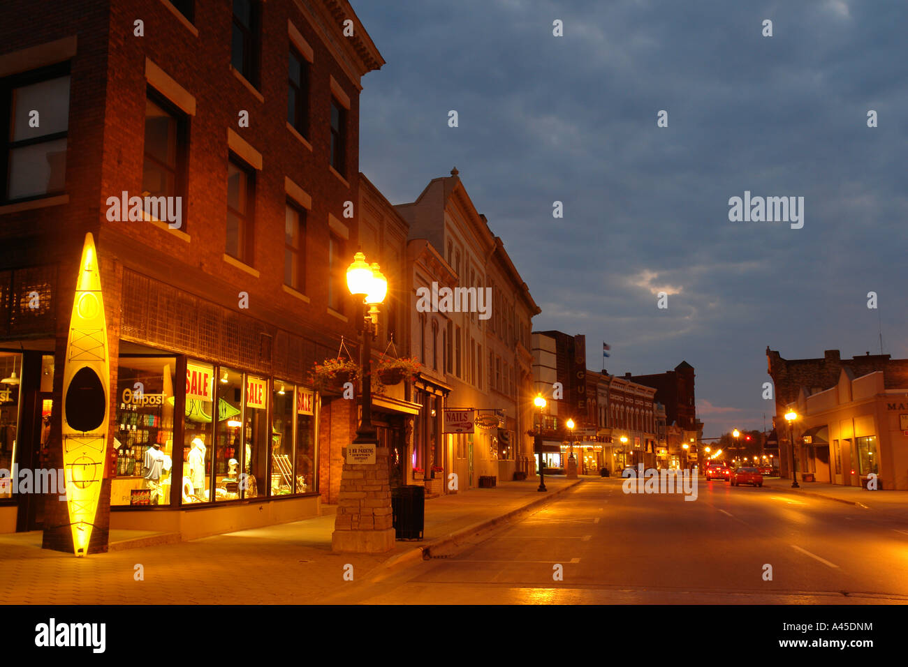 AJD57592, Manistee, MI, Michigan, River Street, Historic Downtown ...