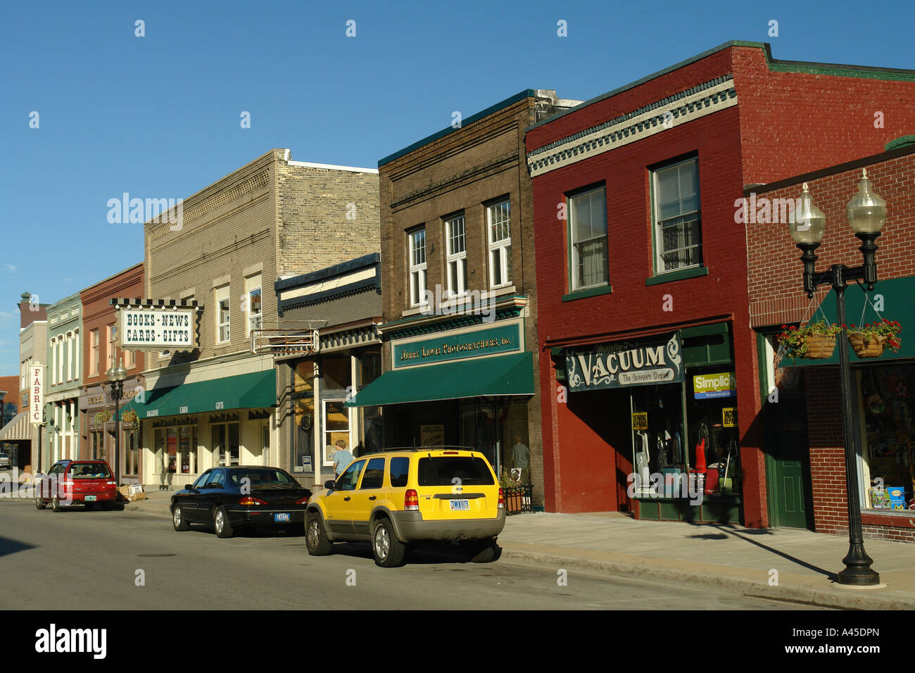 AJD57603, Manistee, MI, Michigan, River Street, Historic Downtown Stock ...