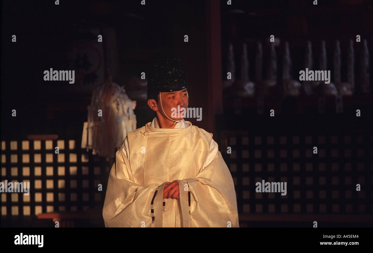 Japanese Priest at Fushimi Inari Taisha in Kyoto Japan Stock Photo - Alamy
