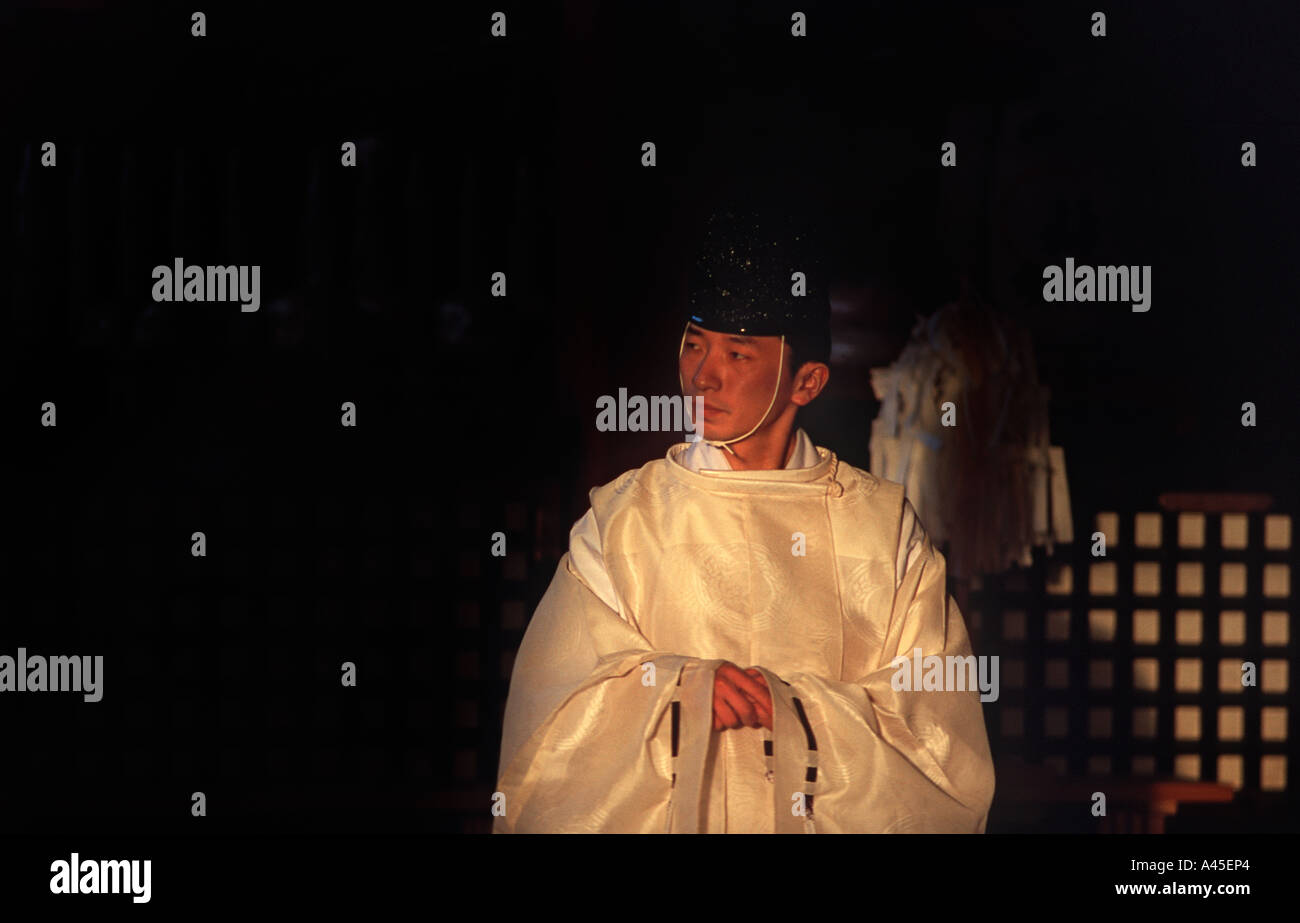 Japanese Priest at Fushimi Inari Taisha in Kyoto Japan Stock Photo - Alamy