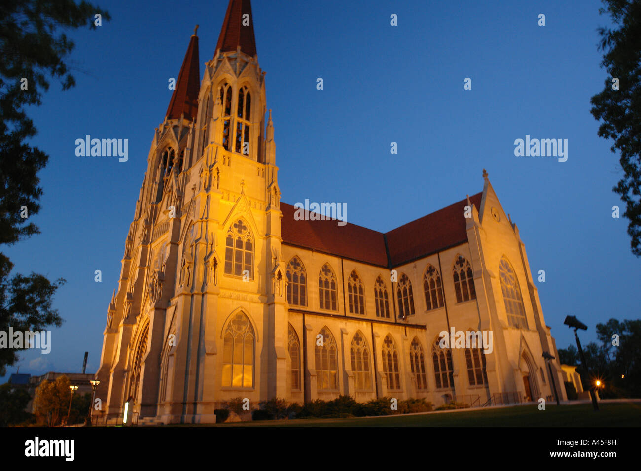 AJD56892, Helena, MT, Montana, Cathedral of St. Helena, evening Stock ...