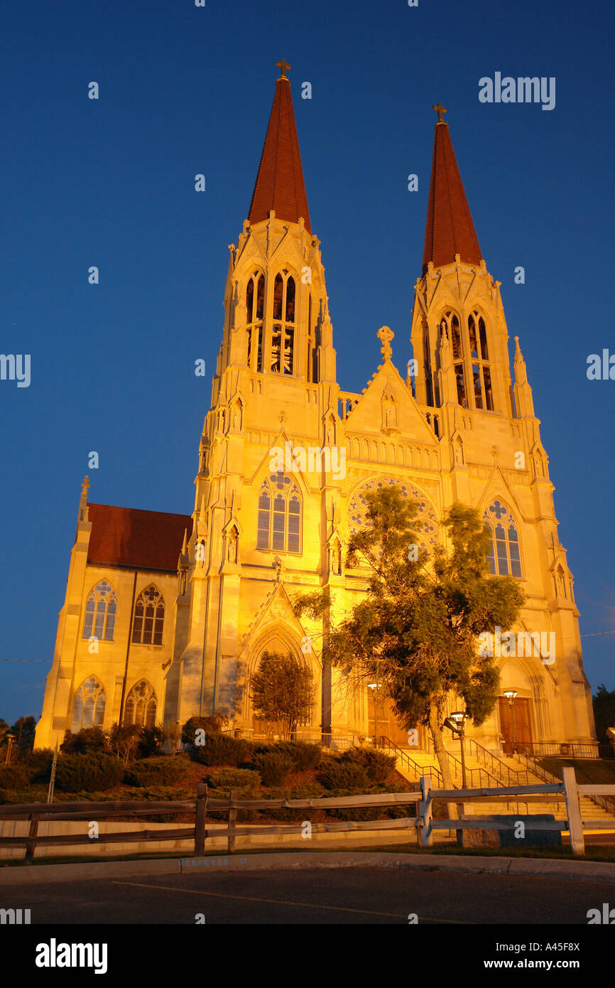 AJD56895, Helena, MT, Montana, Cathedral of St. Helena, evening Stock ...