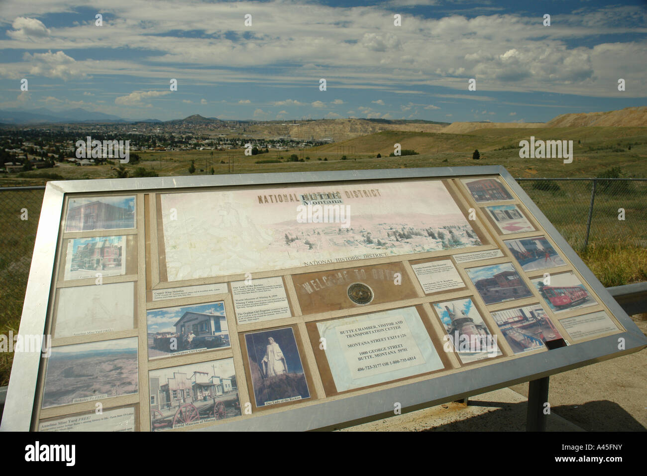 AJD56957, Butte, MT, Montana, overlook along I-15, interpretive sign ...