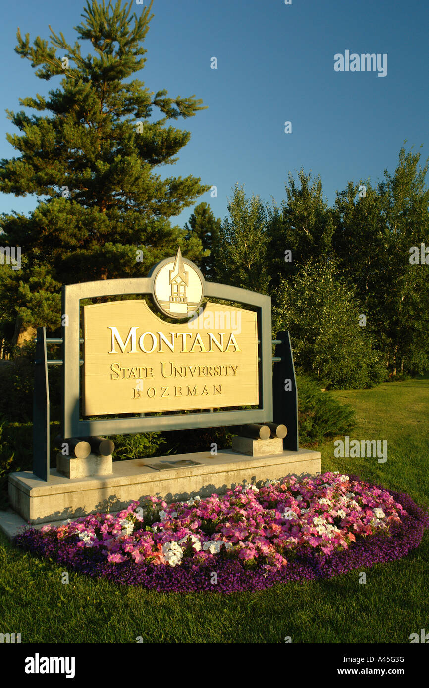 AJD57026, Bozeman, MT, Montana, Montana State University, entrance sign ...