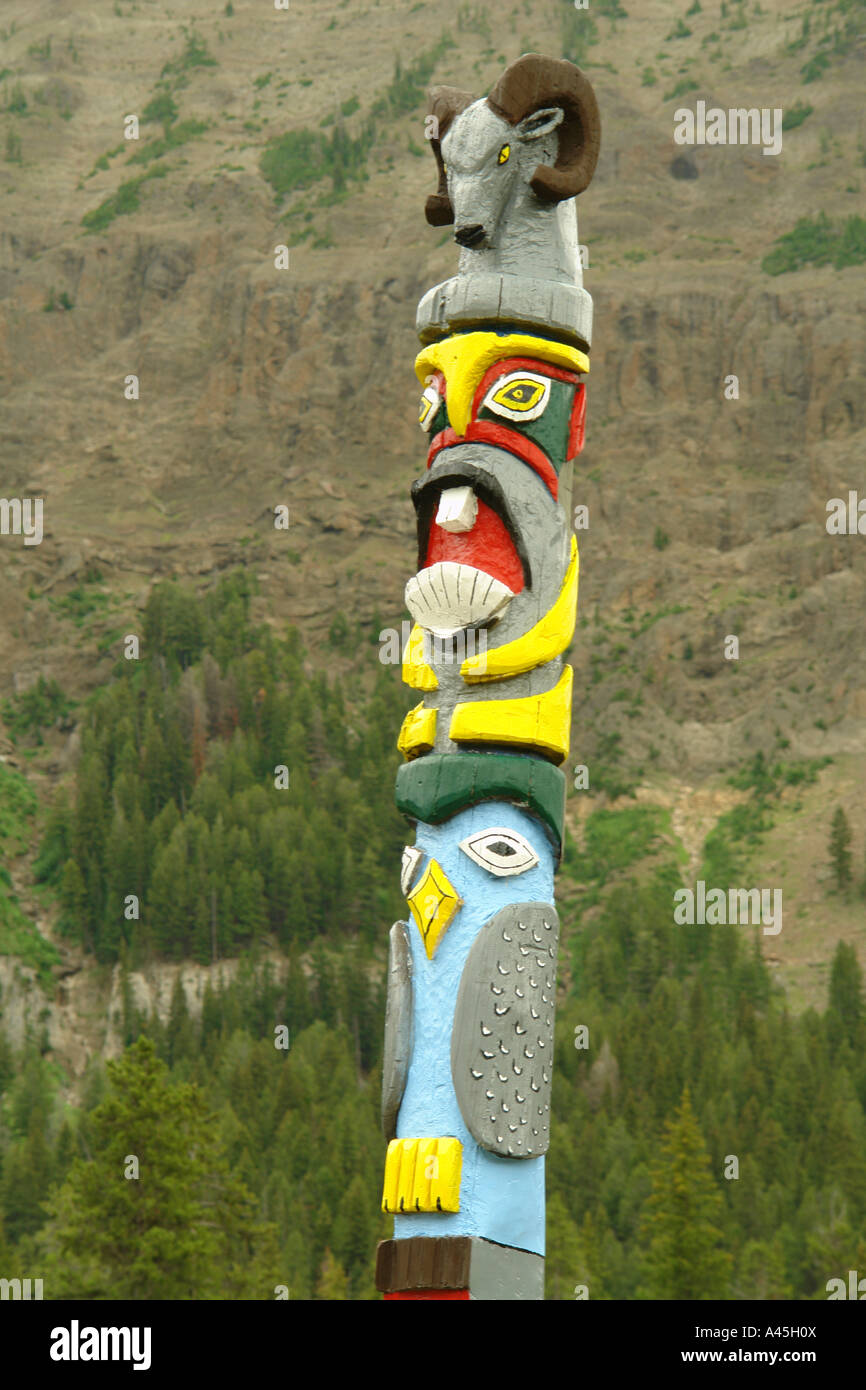 AJD57121, Silver Gate, MT, Montana, totem pole Stock Photo - Alamy