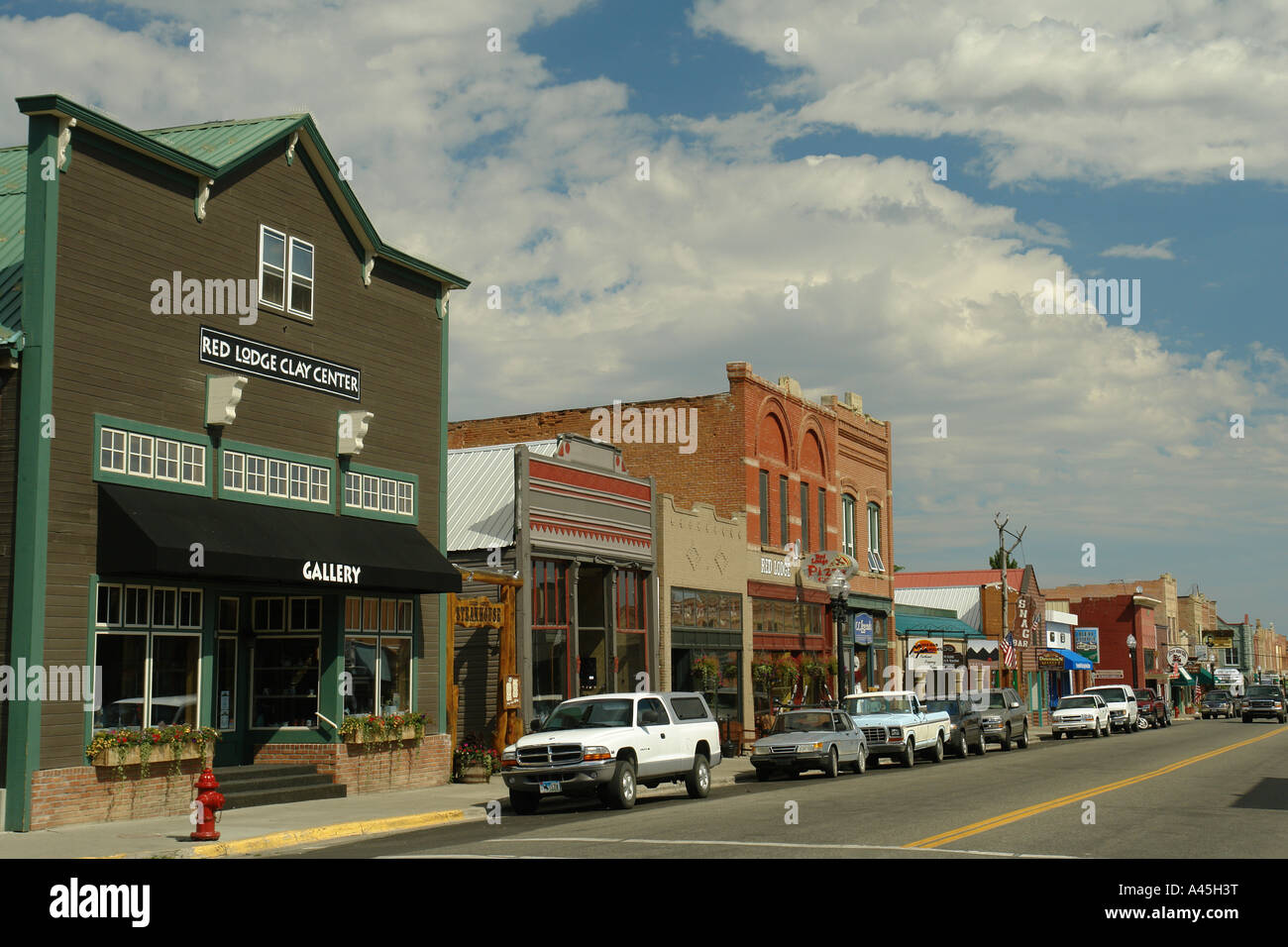 AJD57155, Red Lodge, MT, Montana, downtown, Main Street Stock Photo - Alamy