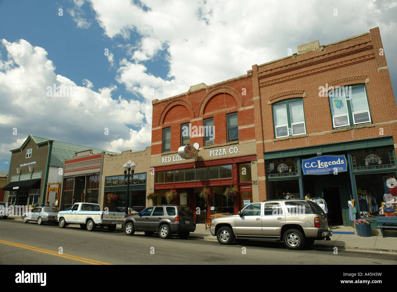 AJD57156, Red Lodge, MT, Montana, downtown, Main Street Stock Photo - Alamy