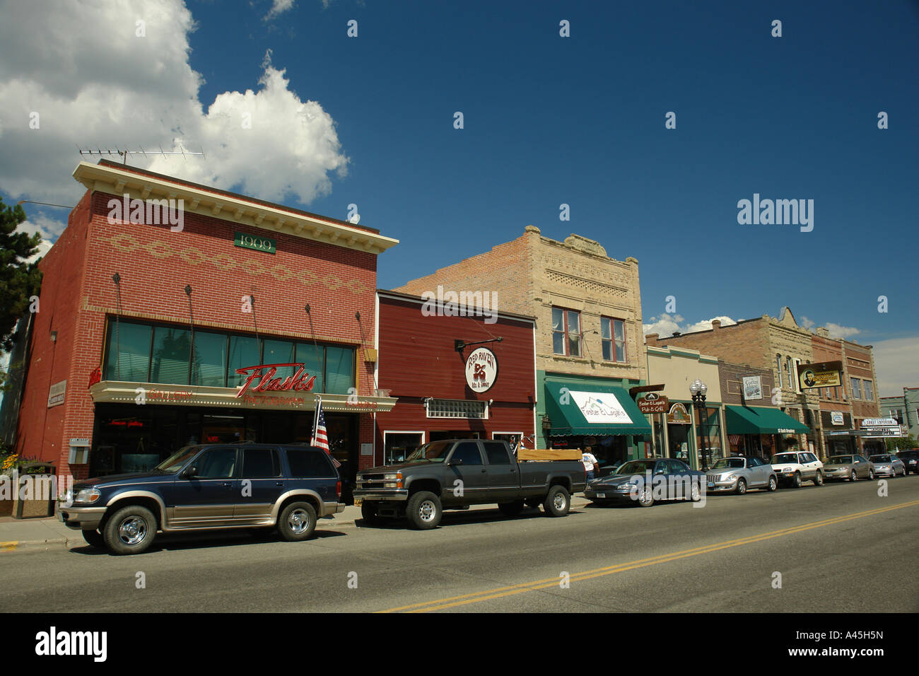 AJD57176, Red Lodge, MT, Montana, downtown, Main Street Stock Photo - Alamy
