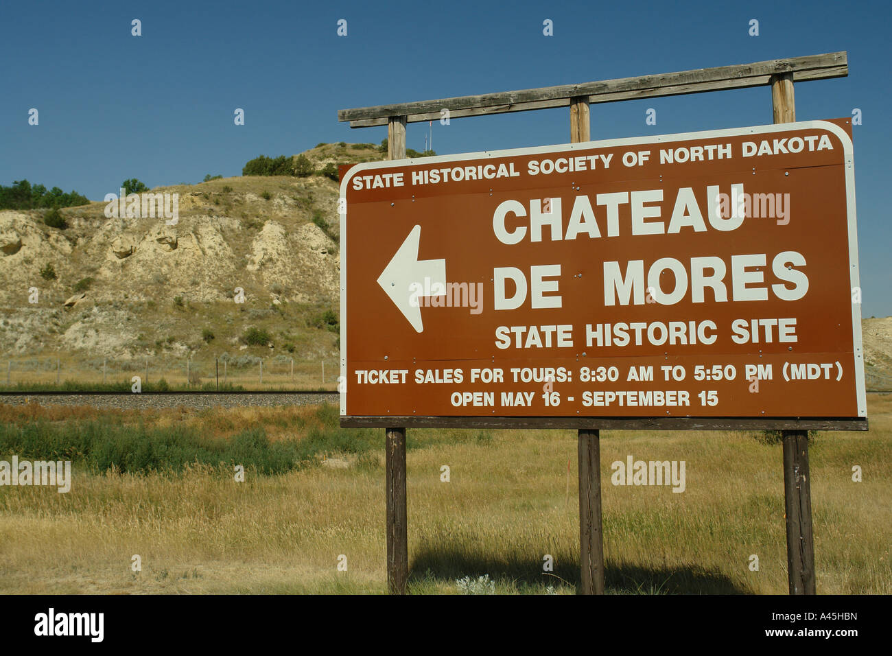 AJD57248, Medora, ND, North Dakota, Chateau de Mores, entrance sign ...