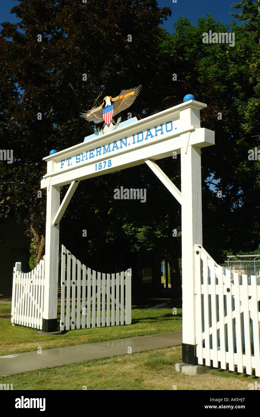 AJD56327, Coeur D' Alene , ID, Idaho, Fort Sherman, entrance gate Stock ...