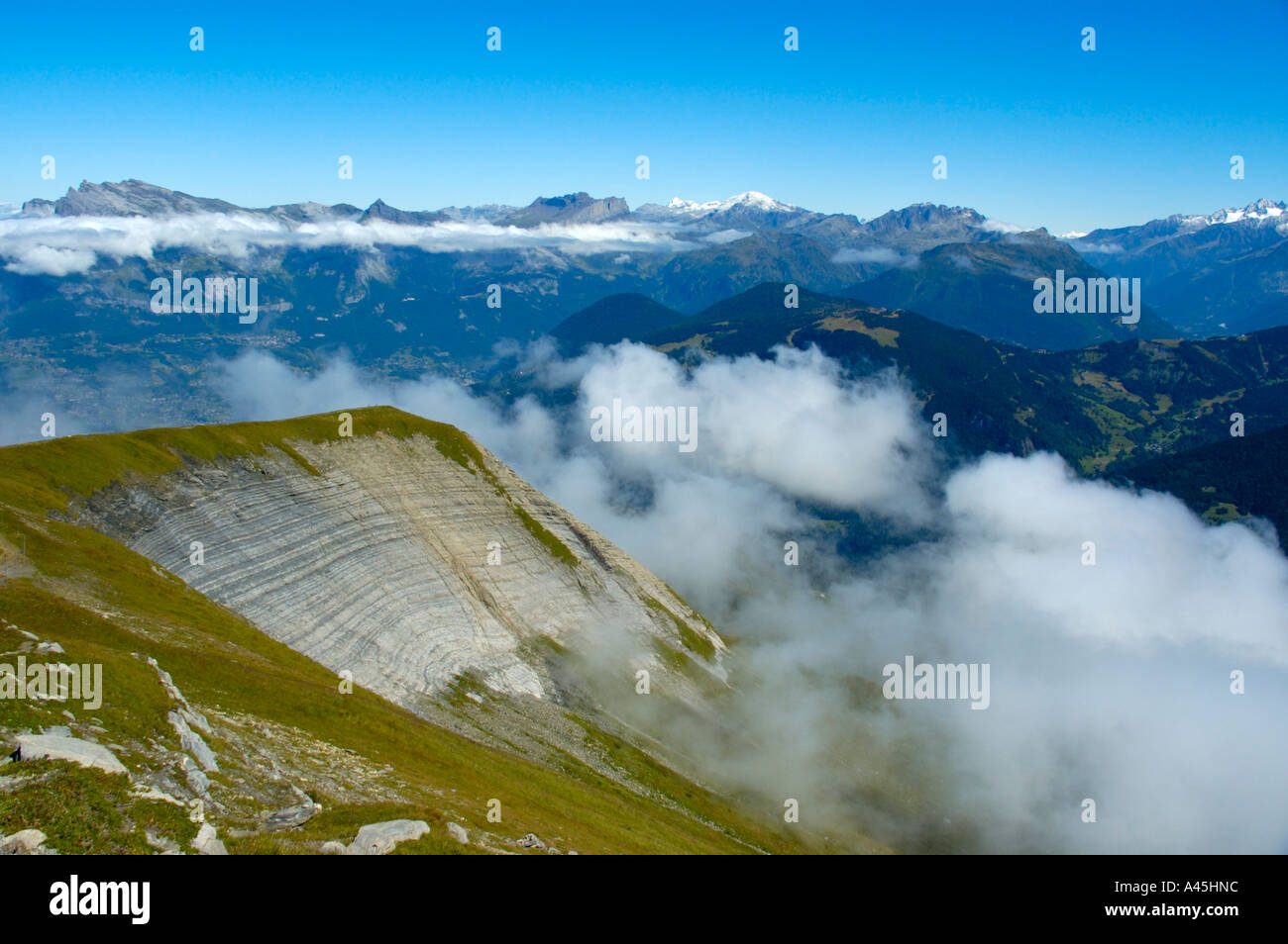 Stony mountain flank of Mont Joly Haute-Savoie France Stock Photo - Alamy