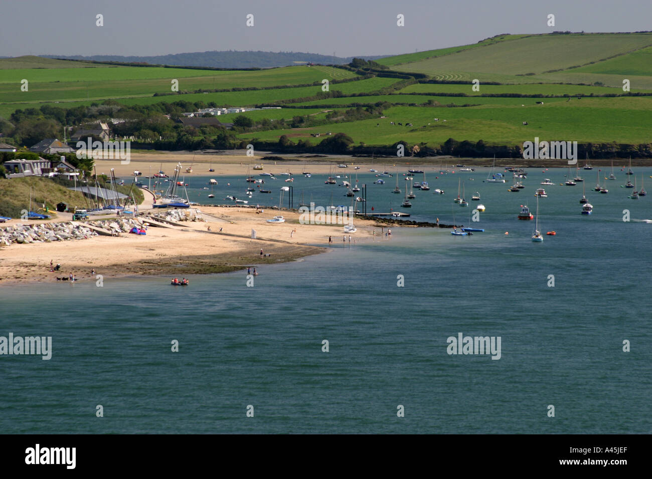 Rock across the Camel estuary Stock Photo - Alamy