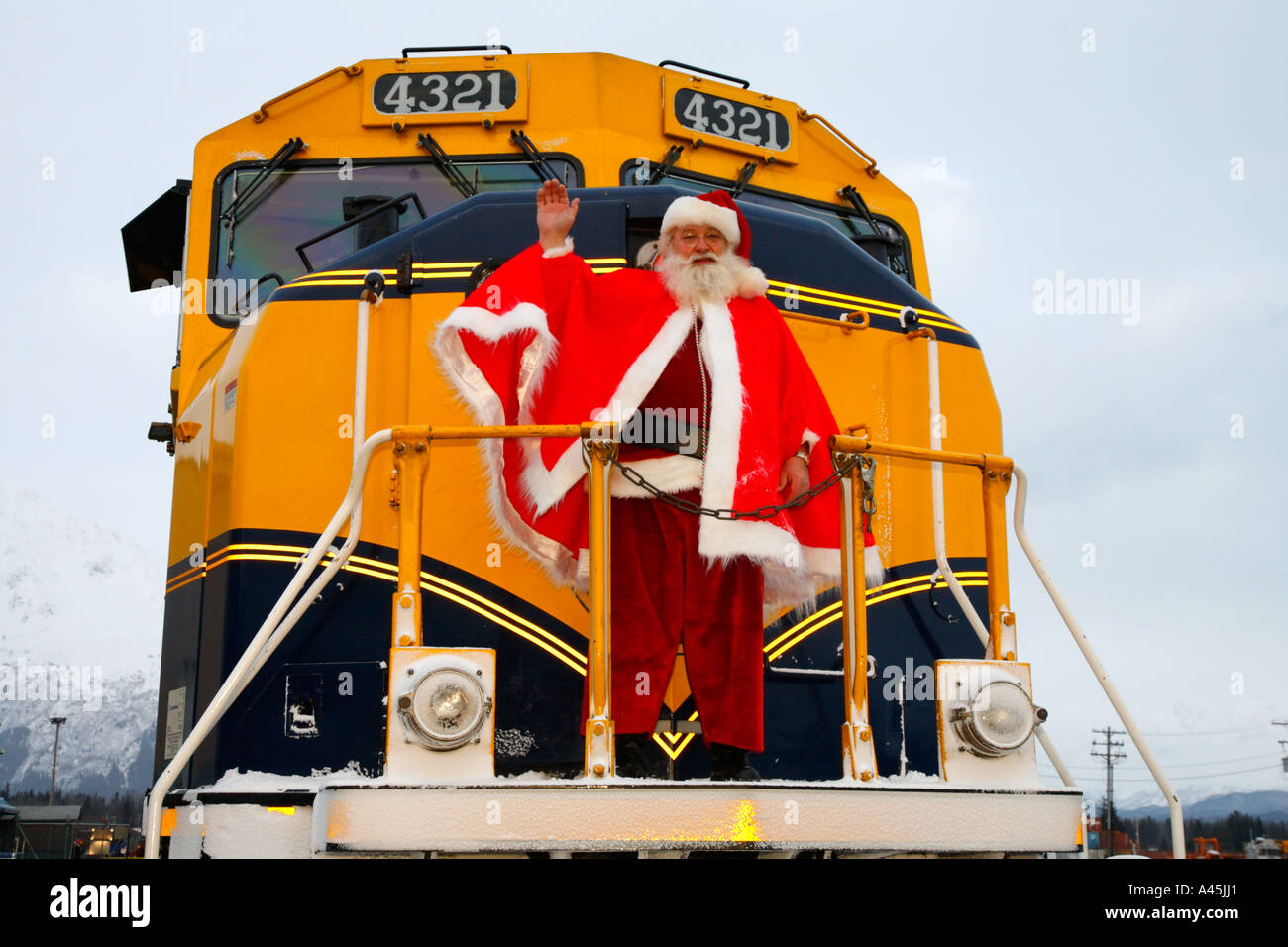 Holiday Train Alaska Railroad Seward Alaska Stock Photo - Alamy