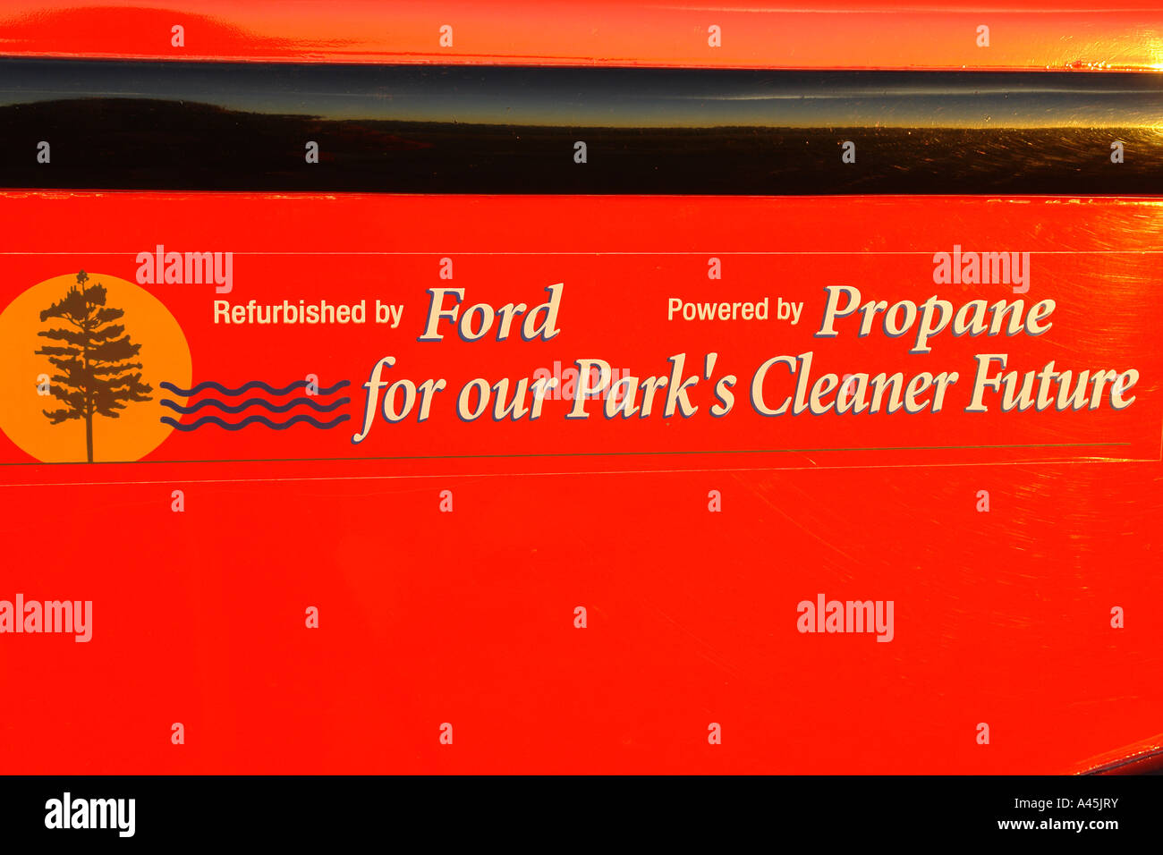 AJD56665, Waterton Lakes National Park, Alberta, Canada, red jammer ...