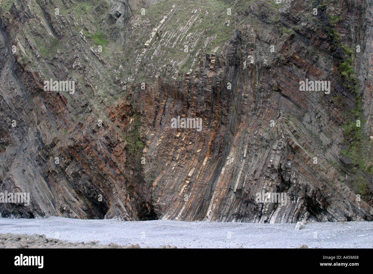 Geological rock formations at Hartland Quay on the North Devon Coast ...