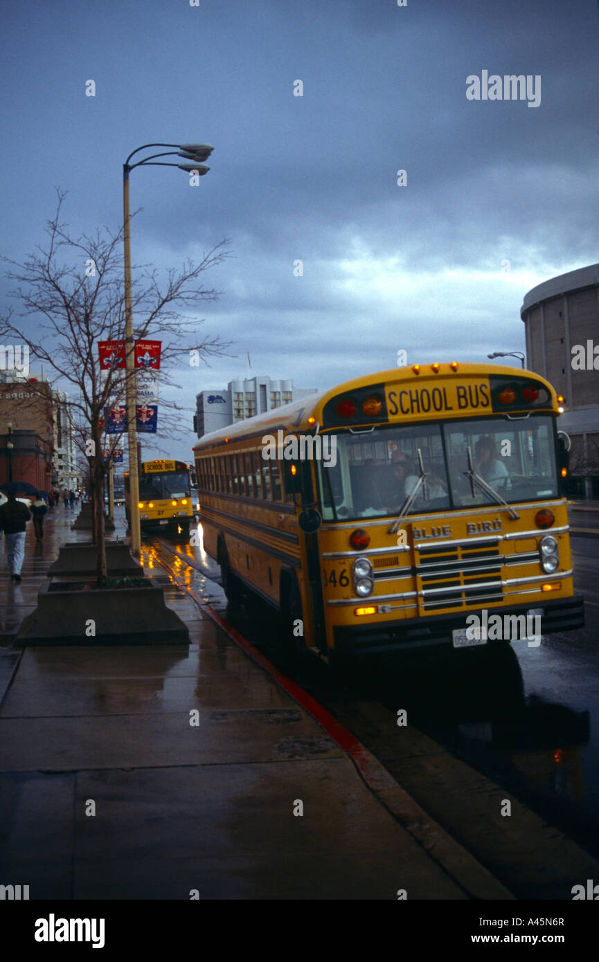 Salt Lake City Utah USA School Bus In The Street Stock Photo - Alamy