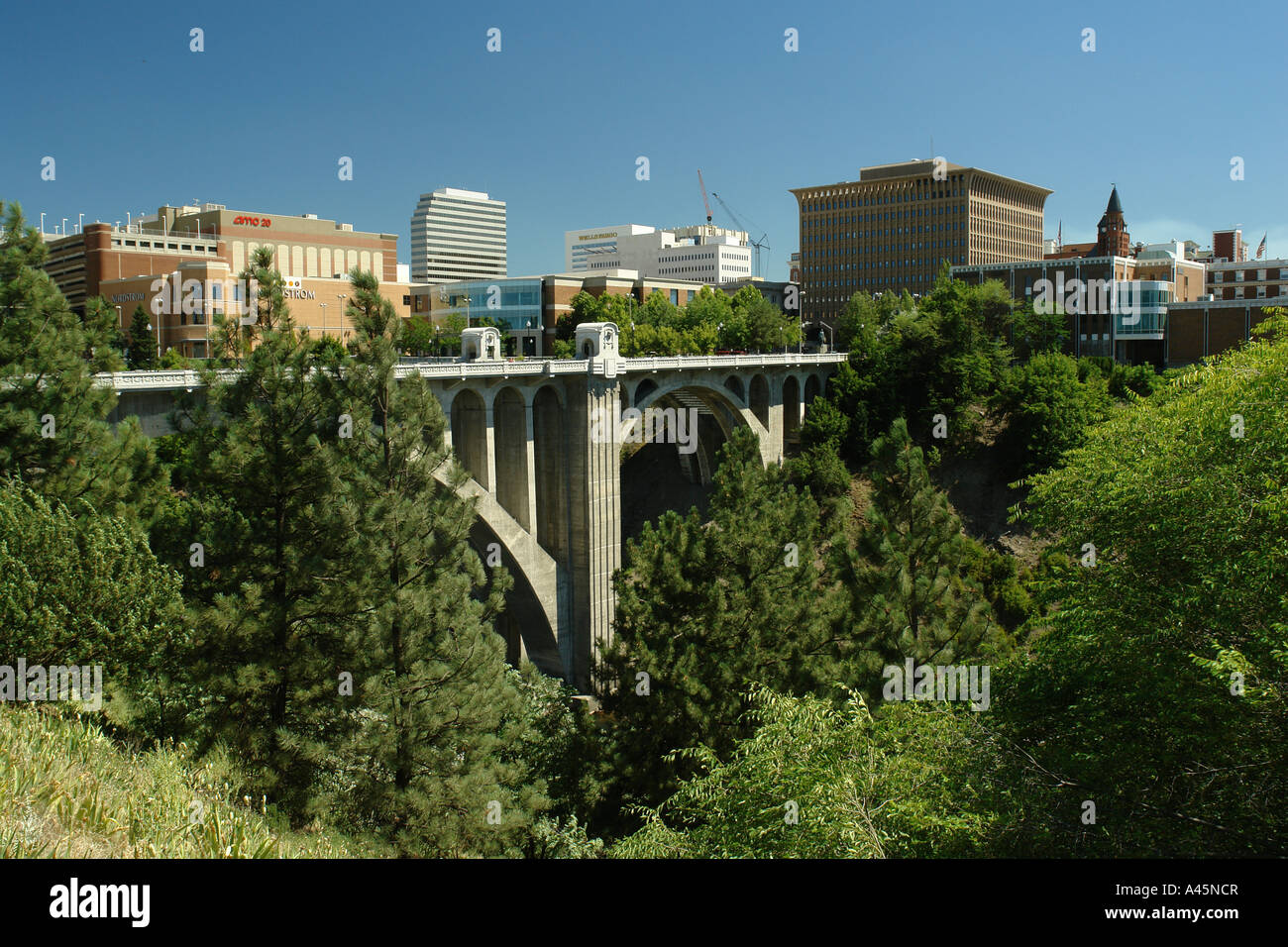 AJD55993, Spokane, WA, Washington, downtown, skyline, Monroe Street ...