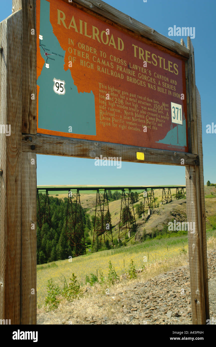 AJD56197, Cottonwood, ID, Idaho, Camas Prairie, "Railroad on Stilts ...