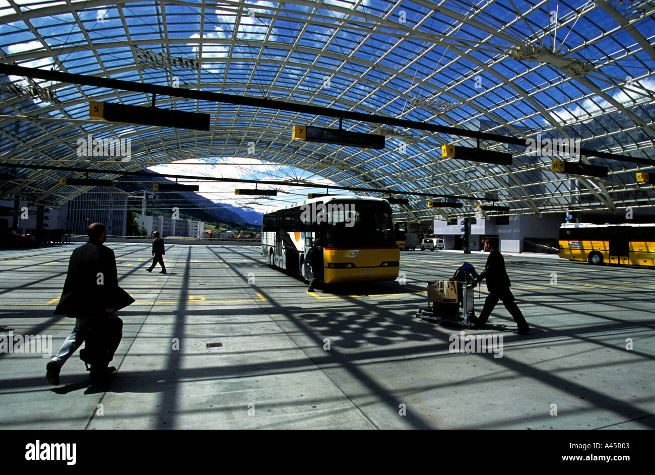 Bus station, Chur, Switzerland Stock Photo - Alamy
