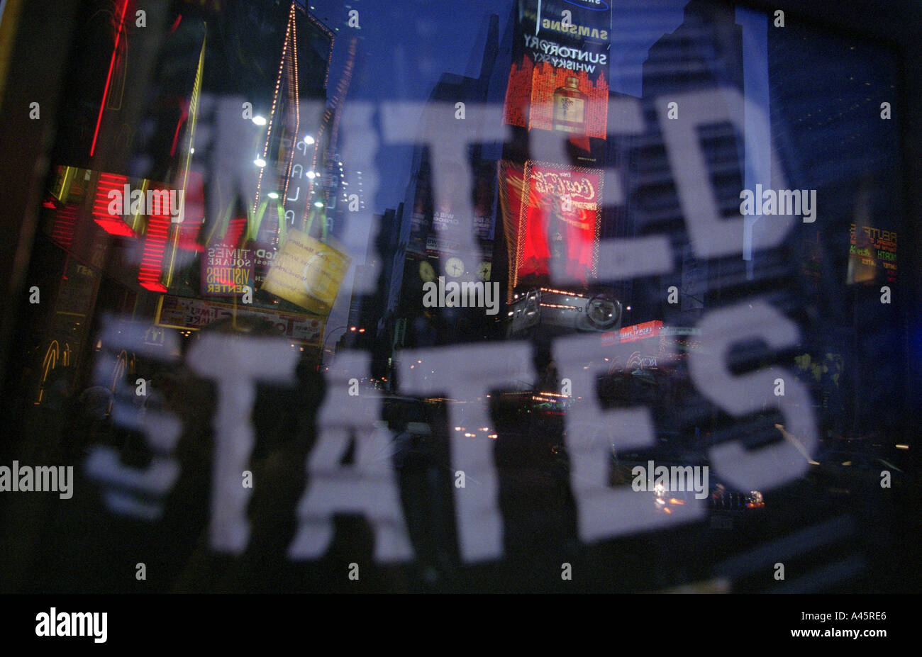 billboard in times square times square reflected in a billboard ...