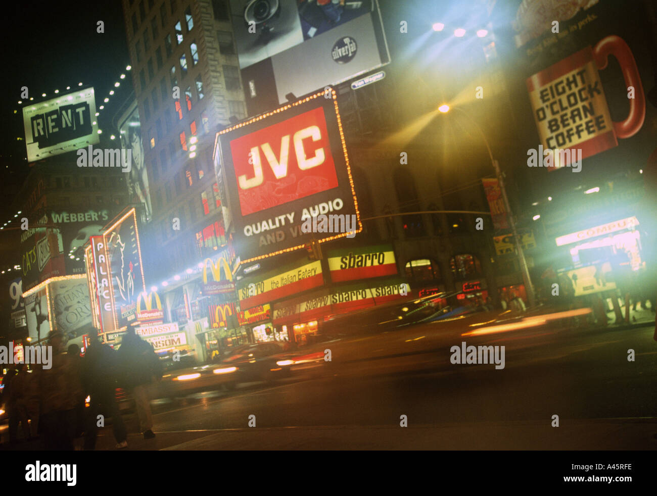 times square new york billboards and neon signs dominate broadway and ...