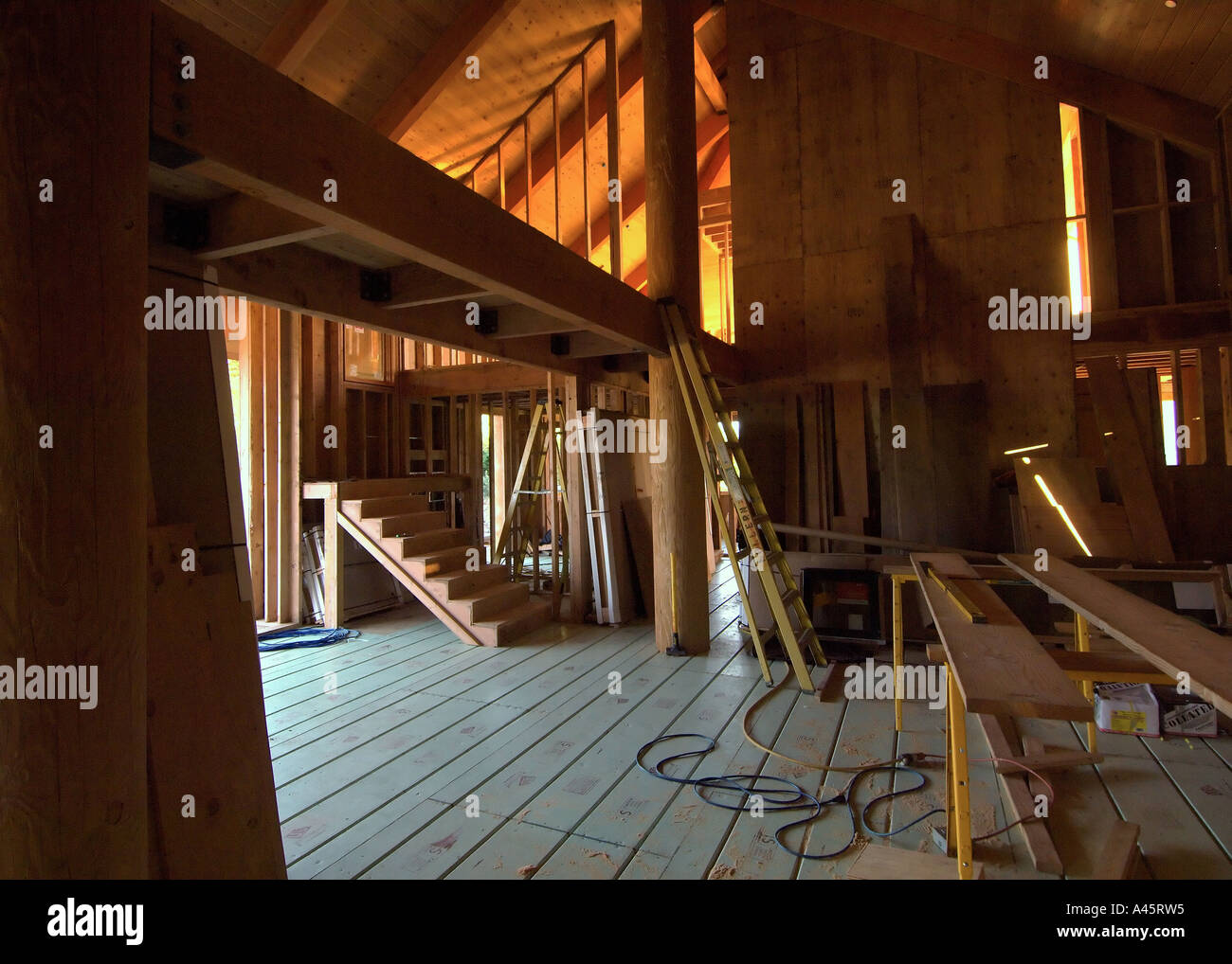 inside view of a new home being built Stock Photo - Alamy